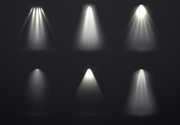 Spotlight glow effect light beam white color Vector Image