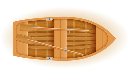 Wooden boat top view Royalty Free Vector Image