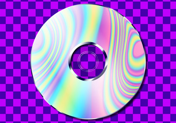 Cd with holographic color ripples for vaporwave Vector Image