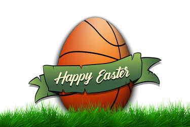 Happy easter egg in form a basketball ball Vector Image