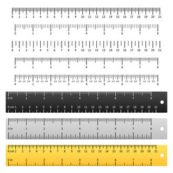 Inch and metric rulers set centimeters and inches Vector Image