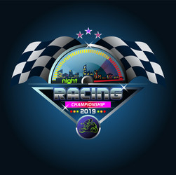 Racing championship logo event Royalty Free Vector Image