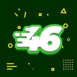 Number 46 3d speed icon Royalty Free Vector Image
