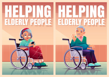 Banner of help elderly people Royalty Free Vector Image