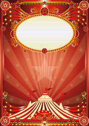 Fun red circus poster Royalty Free Vector Image
