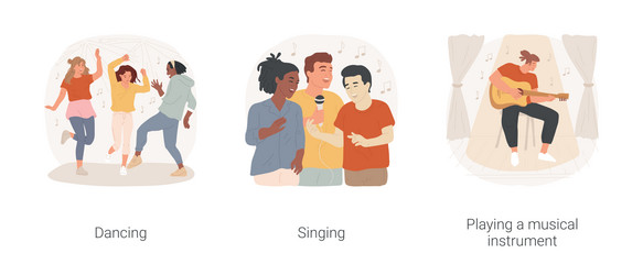 Chorus rehearsal isolated cartoon Royalty Free Vector Image