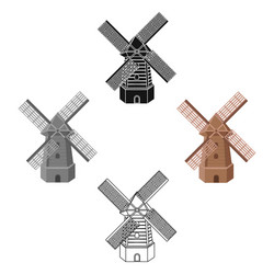 Rural wooden mill for grinding grain Royalty Free Vector