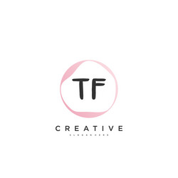 Tf beauty initial logo handwriting logo art Vector Image