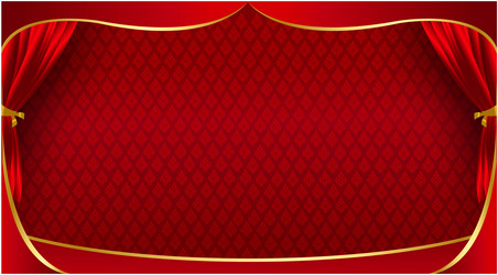 Thai pattern stage backdrop with curtain Vector Image
