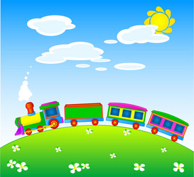 Toy train and toys Royalty Free Vector Image - VectorStock