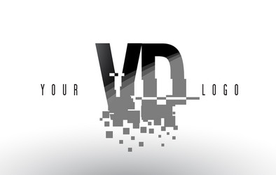Vd v d letter logo design in black colors Vector Image