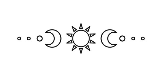 Celestial star sparkle pattern line text divider Vector Image