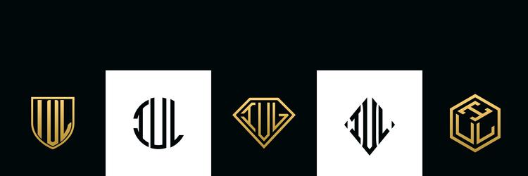 Initial letters iug logo designs bundle this Vector Image