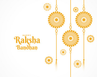 Greeting card with decorative rakhi for raksha Vector Image