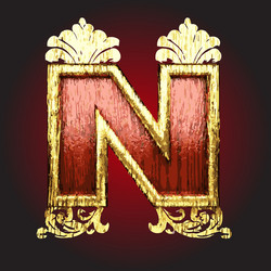 Golden Red Letter N Vector Images (38)