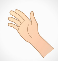 Simple open hand outline Royalty Free Vector Image