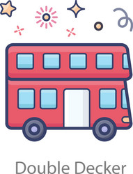 Double decker Royalty Free Vector Image - VectorStock