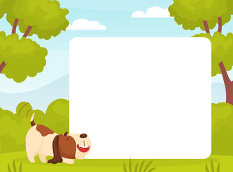 Cartoon beagle dog character note or reminder card