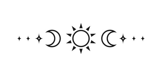 Celestial star sparkle pattern line text divider Vector Image