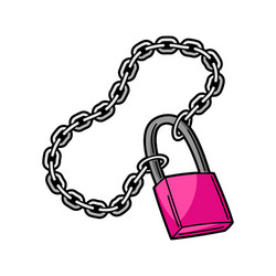 Chain and padlock Royalty Free Vector Image - VectorStock