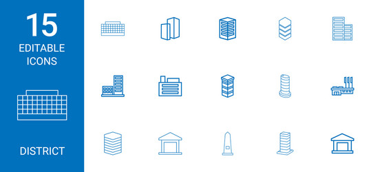 District icons Royalty Free Vector Image - VectorStock