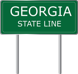 Florida state line green road sign us Royalty Free Vector