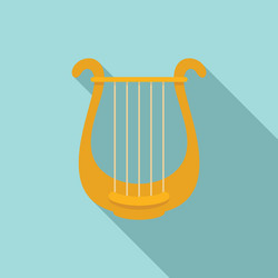 Harp musical icon flat style Royalty Free Vector Image