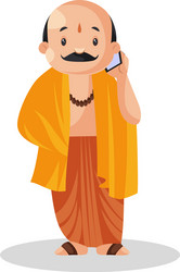 Indian pandit cartoon Royalty Free Vector Image