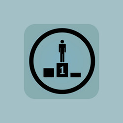 Pale blue first place sign Royalty Free Vector Image