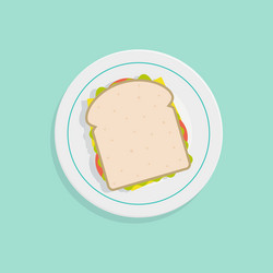 Collection sandwiches with ingredients top view Vector Image
