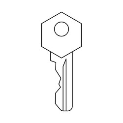 Silhouette of a key for a mortise lock Royalty Free Vector