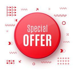 Collection of offer tags red discount labels Vector Image