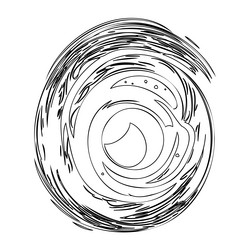 Black hole outline sketch Royalty Free Vector Image