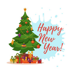 Christmas tree decorated Royalty Free Vector Image