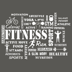 Sport fitness or gym typography for interior Vector Image