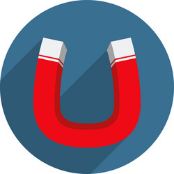 U shaped horseshoe magnet on white background Vector Image