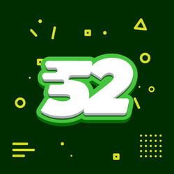 Number 52 3d speed modern Royalty Free Vector Image
