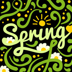 Spring is coming hand drawn calligraphy and brush Vector Image