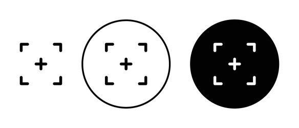 Focusing icon set camera target lens spotlight Vector Image