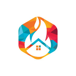 House fire logo design template Royalty Free Vector Image