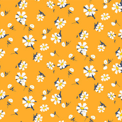 Minimal yellow and green floral seamless pattern Vector Image