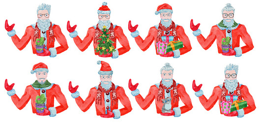 Handsome santa claus showing heart symbol Vector Image
