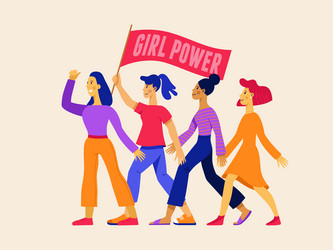 With phrase girl power - feminist movement Vector Image
