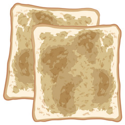 Bread burned toast top view food Royalty Free Vector Image