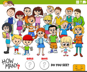 How many boys and girls educational task Vector Image
