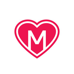 Letter b heart logo icon design alphabet love Vector Image