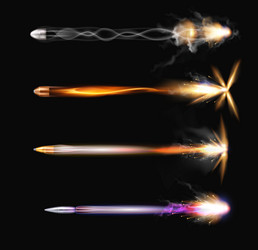 Realistic pistol flash Royalty Free Vector Image