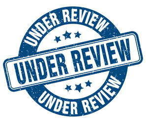 Under review stamp label round Royalty Free Vector Image