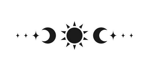 Celestial star sparkle pattern line text divider Vector Image