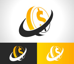 Dollar coin logo icon Royalty Free Vector Image